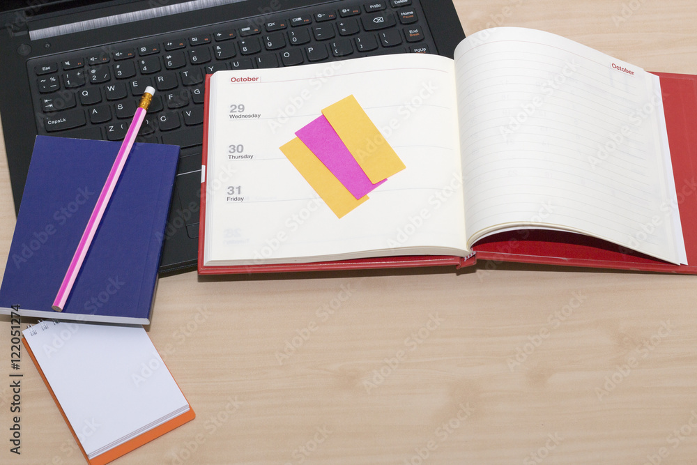 office desk table with group of note on wooden desk,group of note and ...