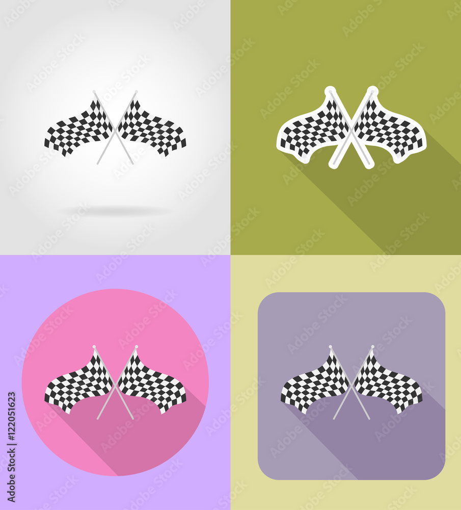Flat Checkered Flag Vector