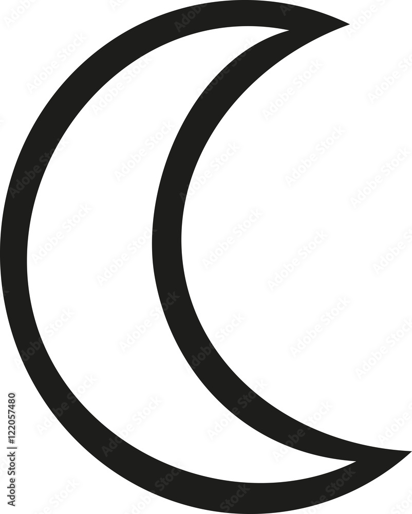 Moon icon outline Stock Vector | Adobe Stock