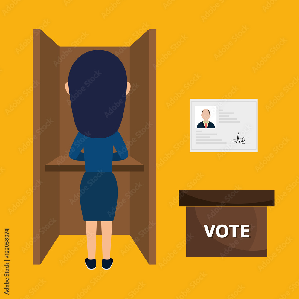 avatar woman voting political elections. vote icons. colorful design ...