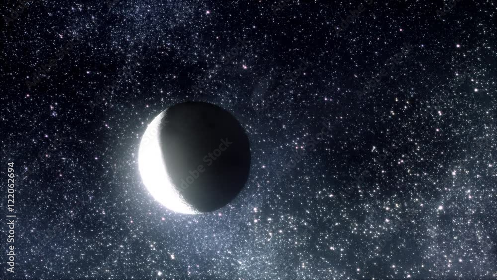 Moon and Stars / Moonshine / Moon Light. Waning moon with stars. Moon ...