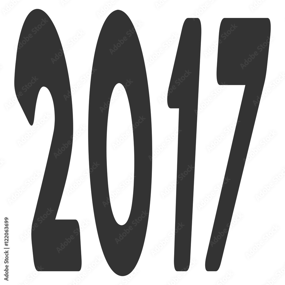 2017 Year icon. Vector style is flat iconic symbol on a white ...