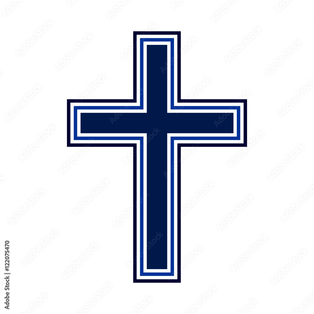 Religious cross symbol icon on white background. Vector illustration ...