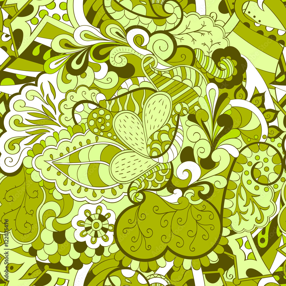 Tracery seamless calming pattern. Mehndi design. Ethnic colorful doodle ...