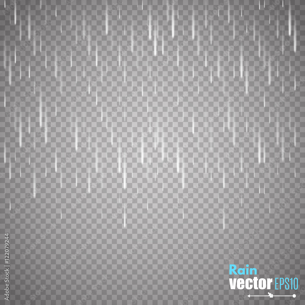 Vector rain isolated on transparent background. Vector Stock Vector ...