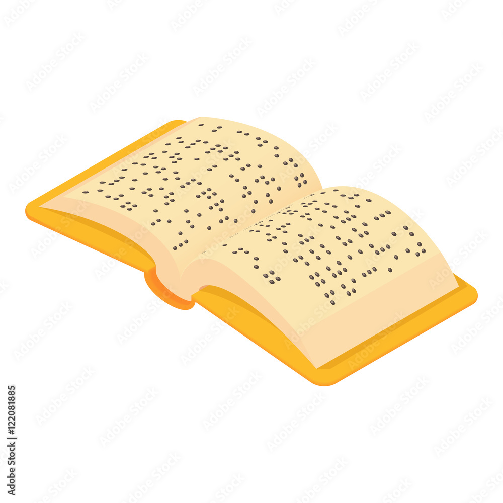 Book Braille for blind icon in cartoon style isolated on white ...