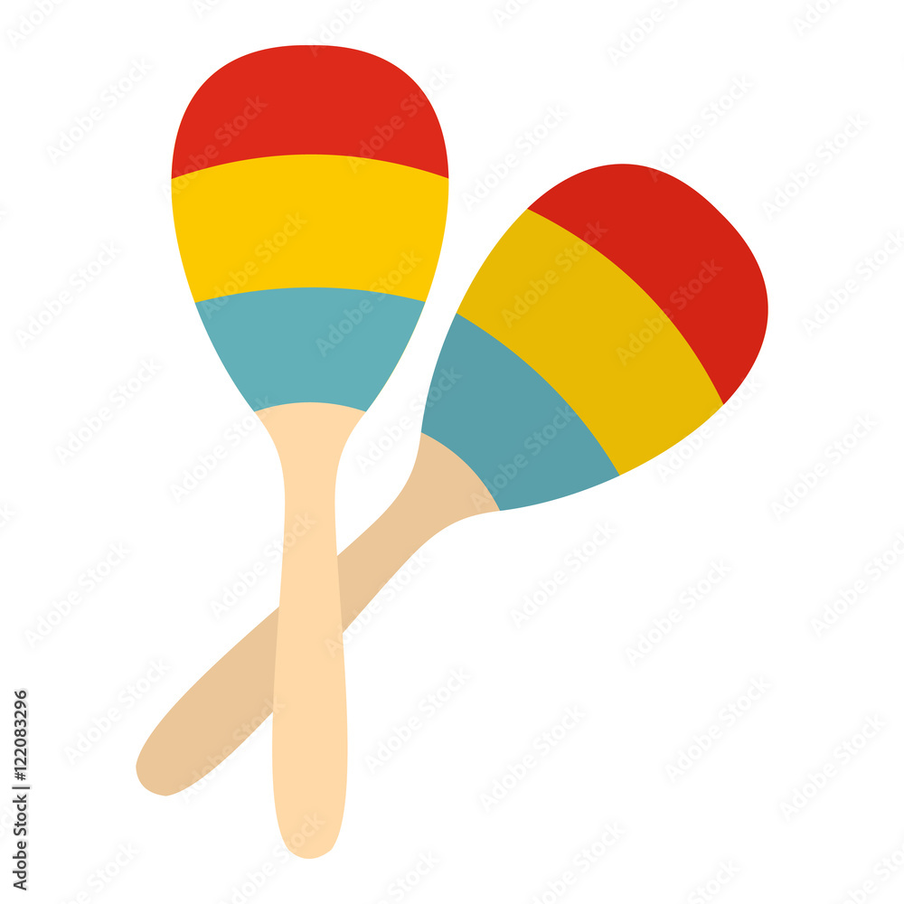Poster Maracas icon in flat style isolated on white background – Wall ...