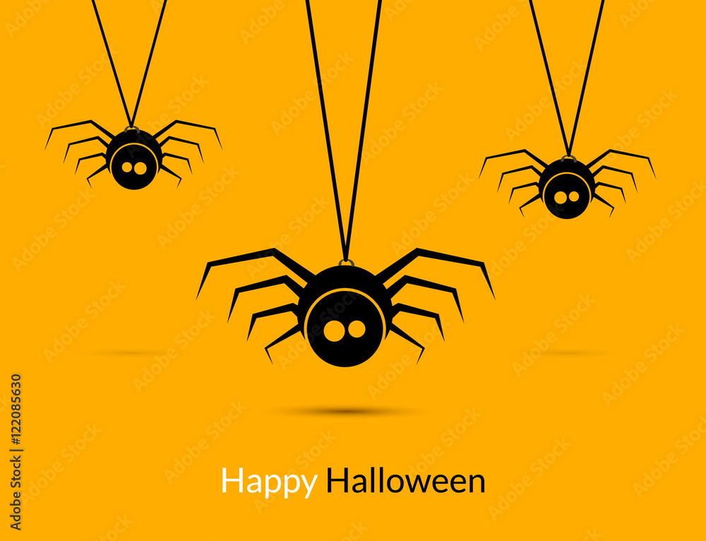 Halloween spiders design poster template. Happy Hallooween decoration ...
