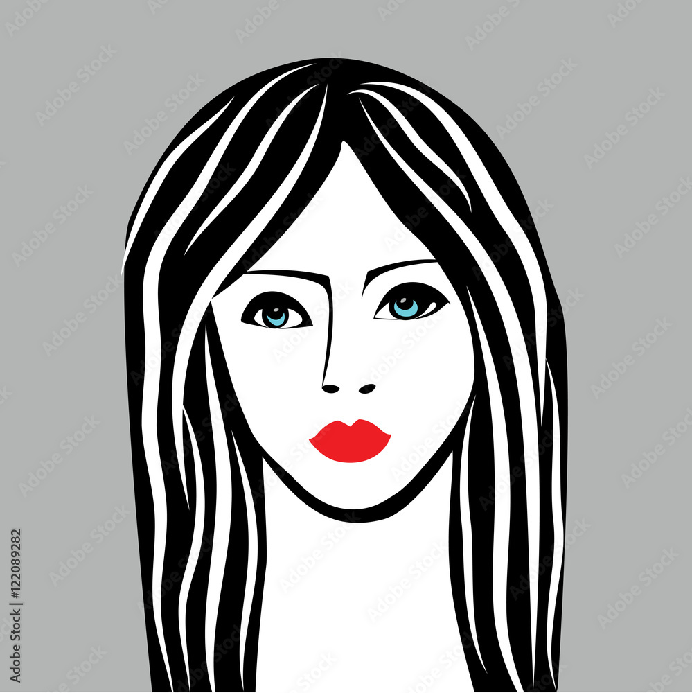 Beauty Girl Face Stock Vektorgrafik Adobe Stock