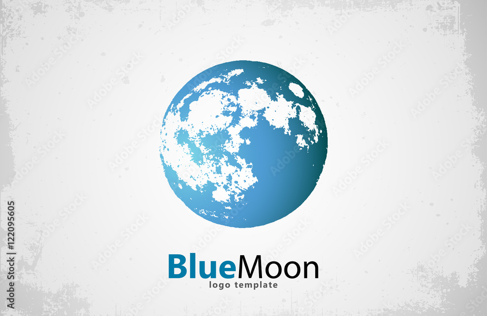 Moon logo design. Creative moon logo. Night logo. Blue moon. Stock ...