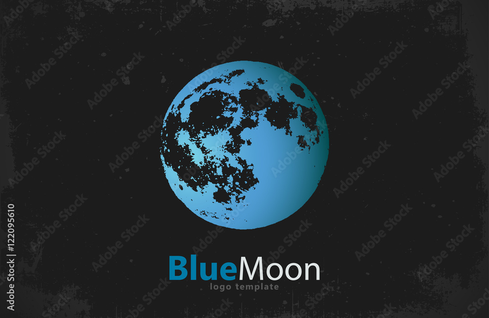 Moon logo design. Creative moon logo. Night logo. Blue moon. Stock ...