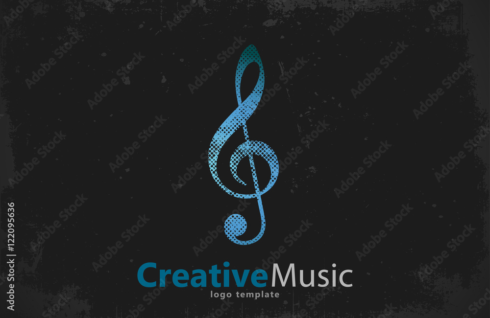 Music logo vector. Musical key note template logo. Note logo. Creative ...