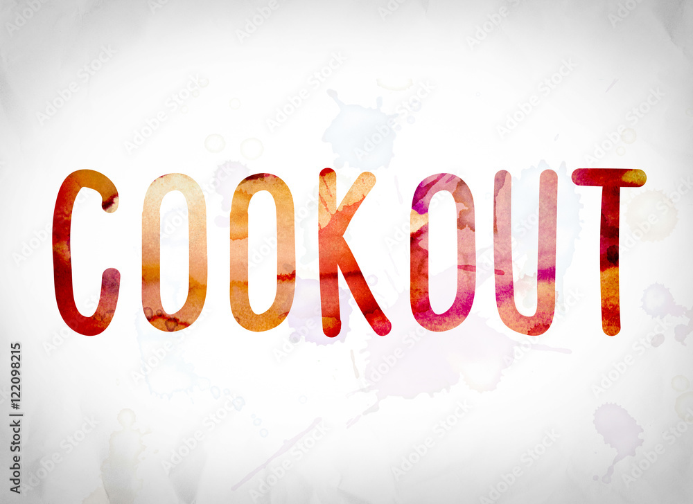Cookout Concept Watercolor Word Art Stock Illustration | Adobe Stock