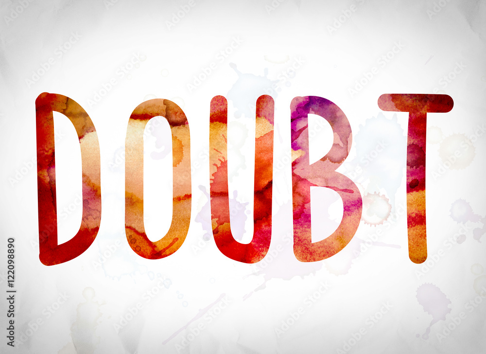 Doubt Concept Watercolor Word Art Stock Illustration | Adobe Stock