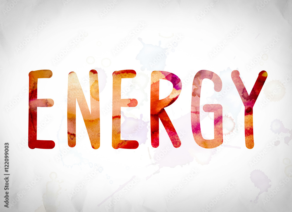 Energy Concept Watercolor Word Art Stock-Illustration | Adobe Stock