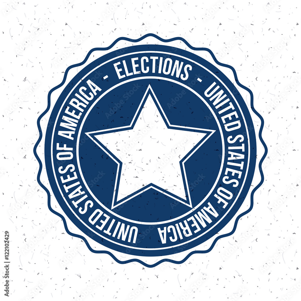 Star inside button icon. Vote election nation and government theme ...