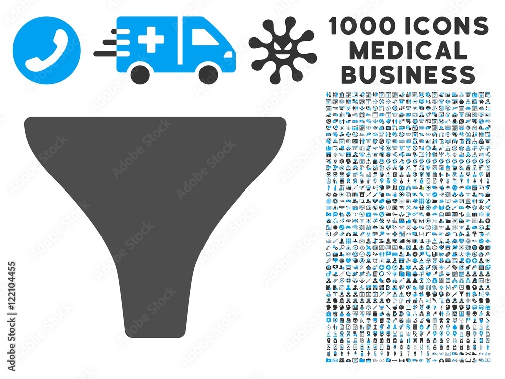 Filter icon with 1000 medical commercial gray and blue vector design ...