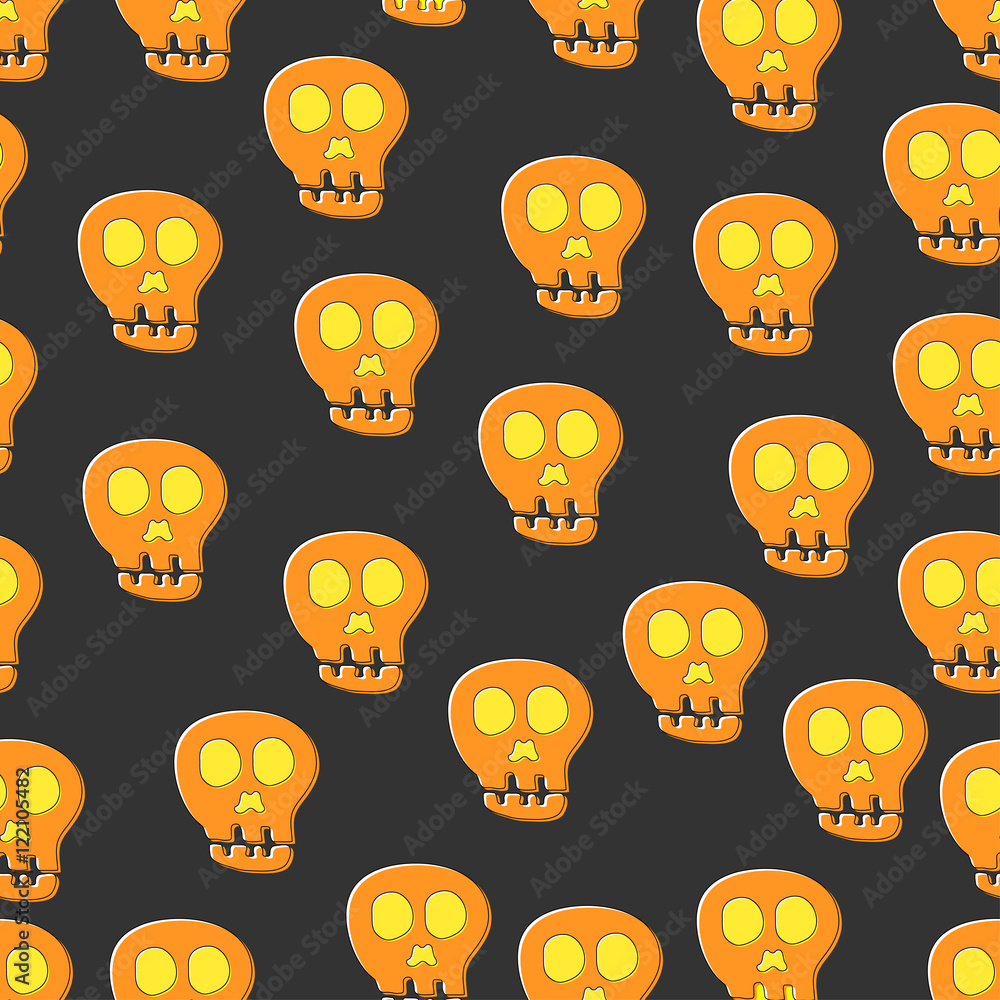 Seamless Skull Pattern. cute pattern vector de Stock | Adobe Stock