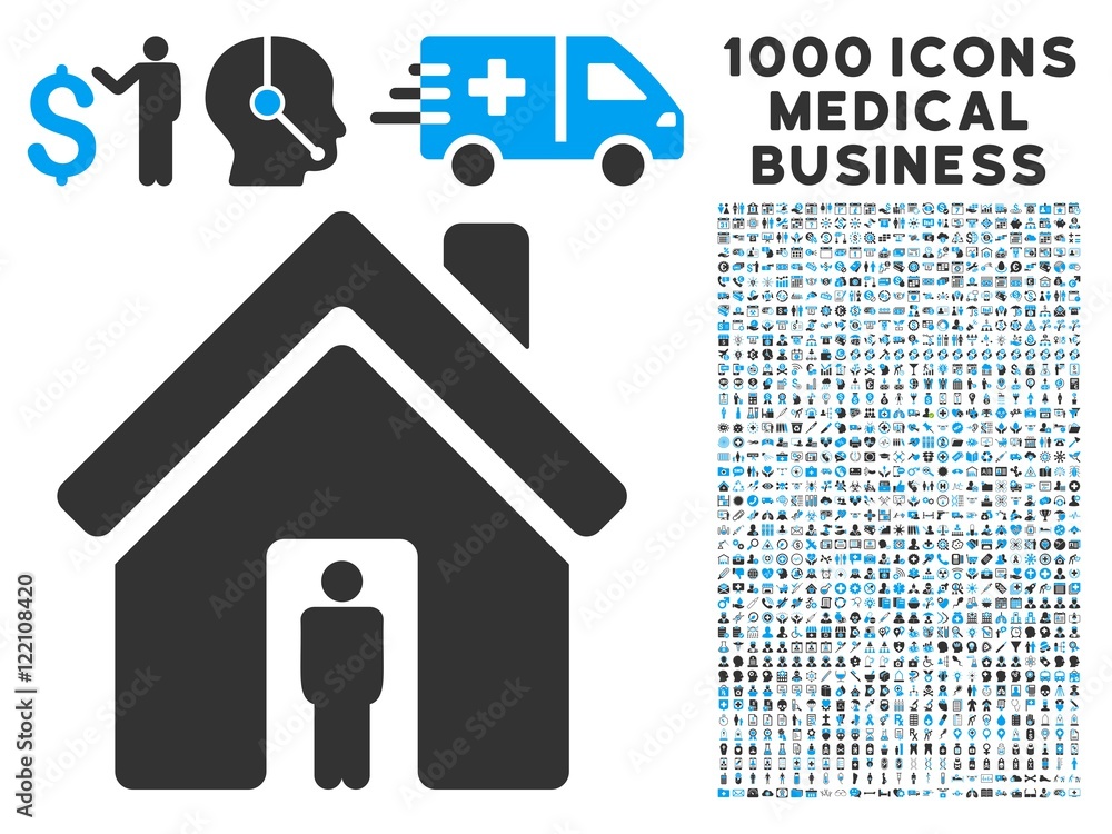 House Owner icon with 1000 medical commerce gray and blue vector ...