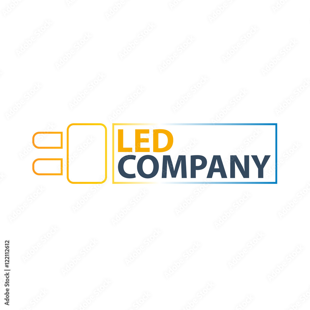 Led bulb logo. Led company logo. LED illumination. Corporate logo ...
