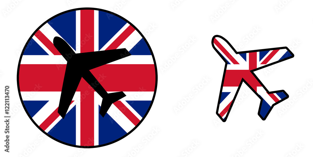 Nation flag - Airplane isolated - United Kingdom Stock Illustration ...