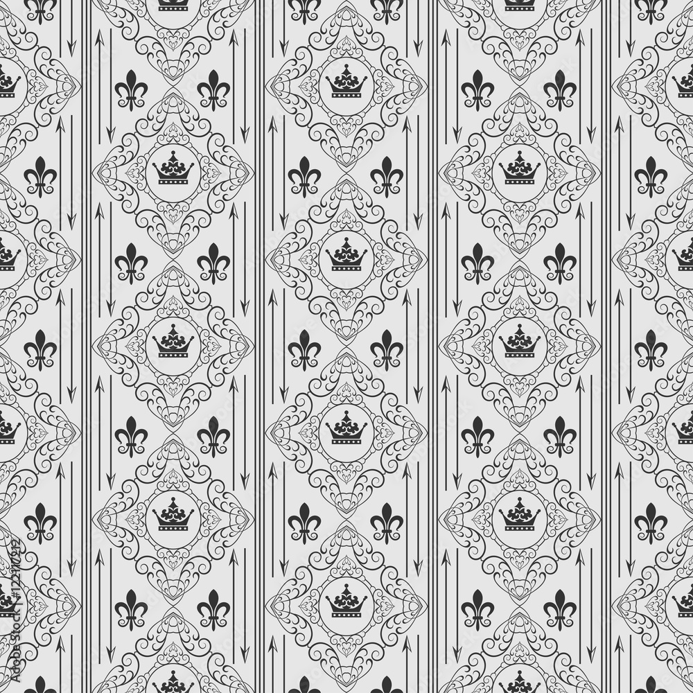 Black And White Damask Wallpaper Border