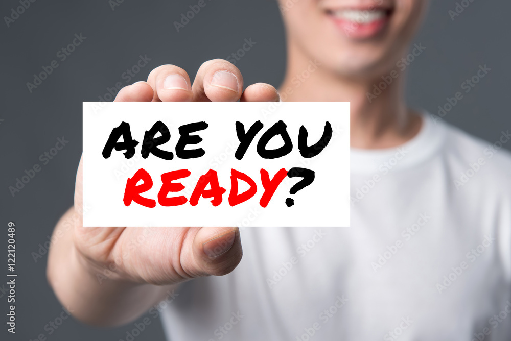 ARE YOU READY? message on the card Stock Photo | Adobe Stock