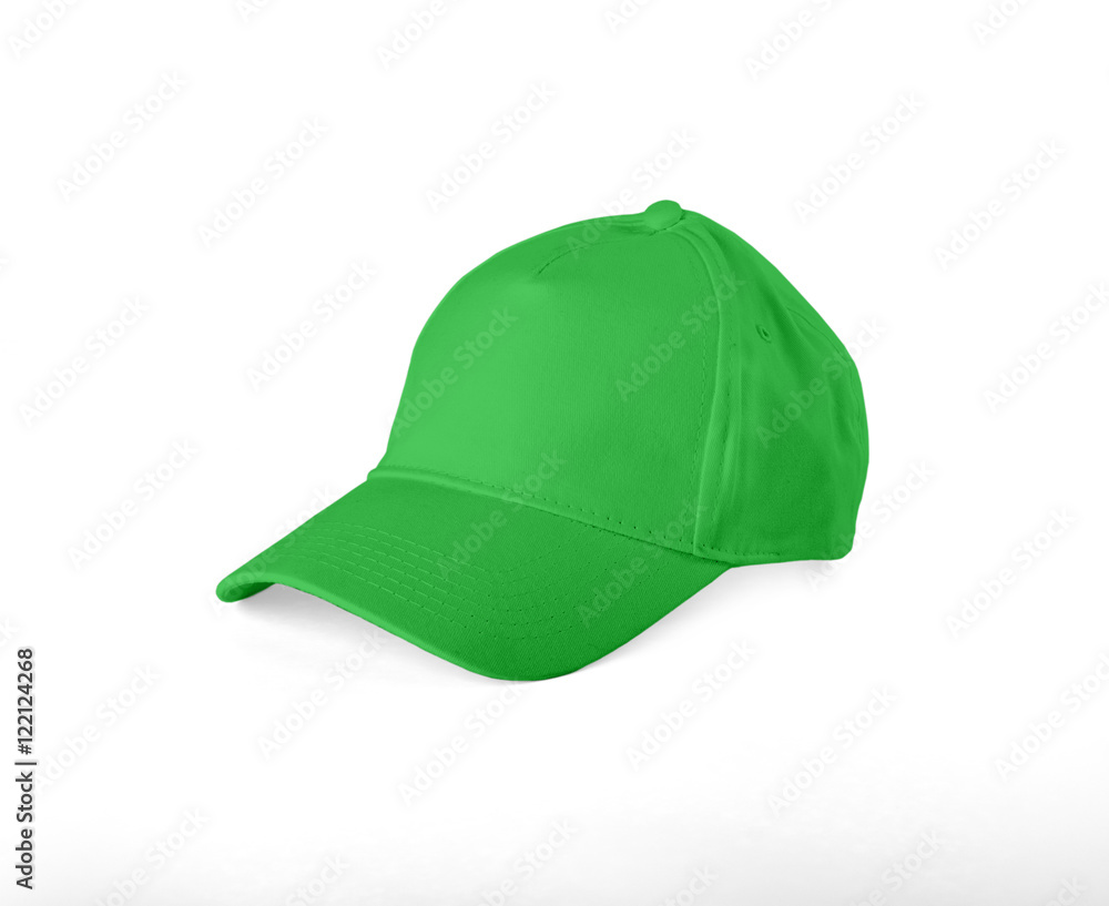 Green Baseball Cap on white background. Stock Photo | Adobe Stock