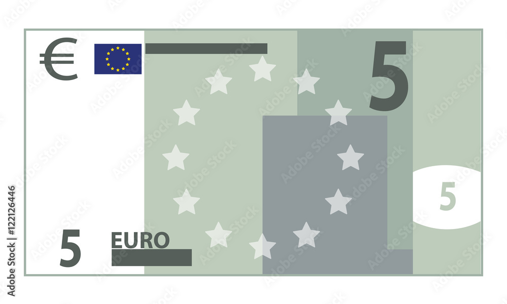 5 Euro Schein Stock-Vektorgrafik | Adobe Stock