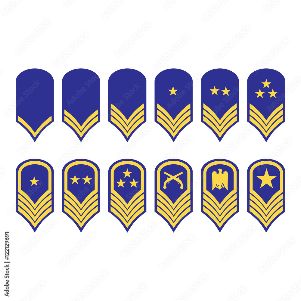 Epaulets, military ranks and insignia Stock Vector | Adobe Stock