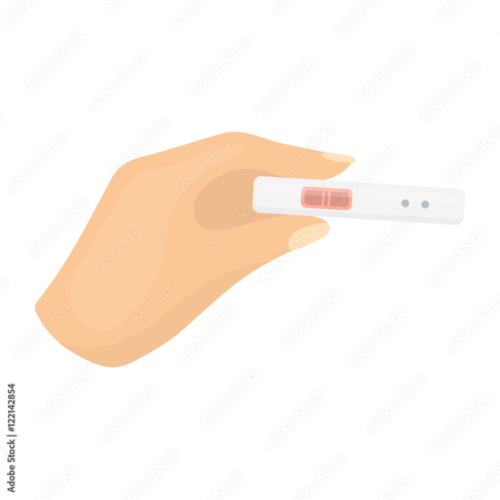 Pregnancy test icon in cartoon style isolated on white background ...