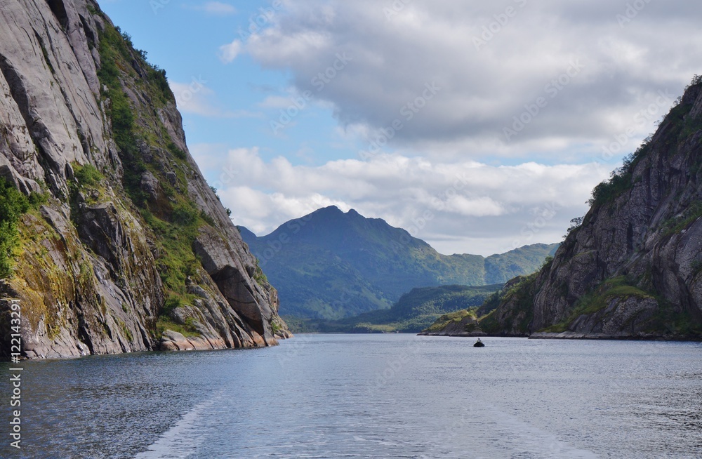 The Trollfjord (Trollfjorden) in the Lofoten Islands, Norway Stock ...