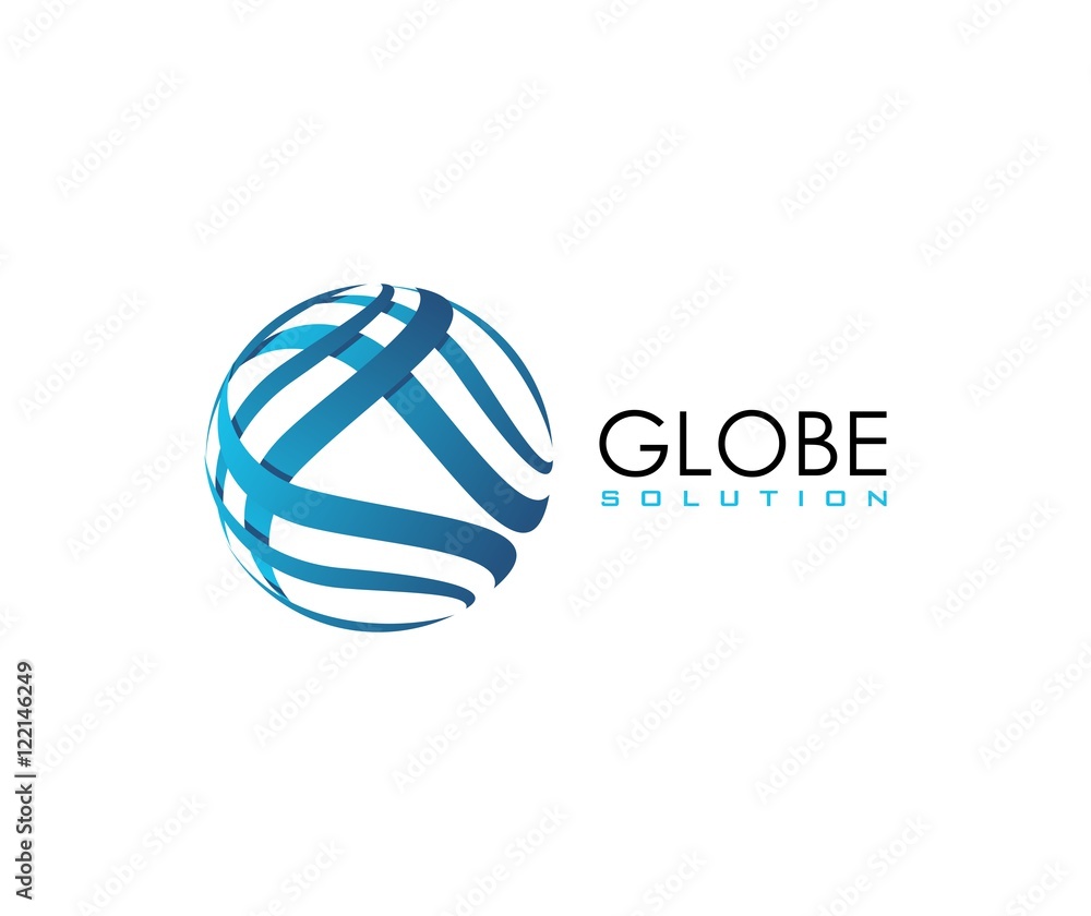Globe logo Stock Vector | Adobe Stock