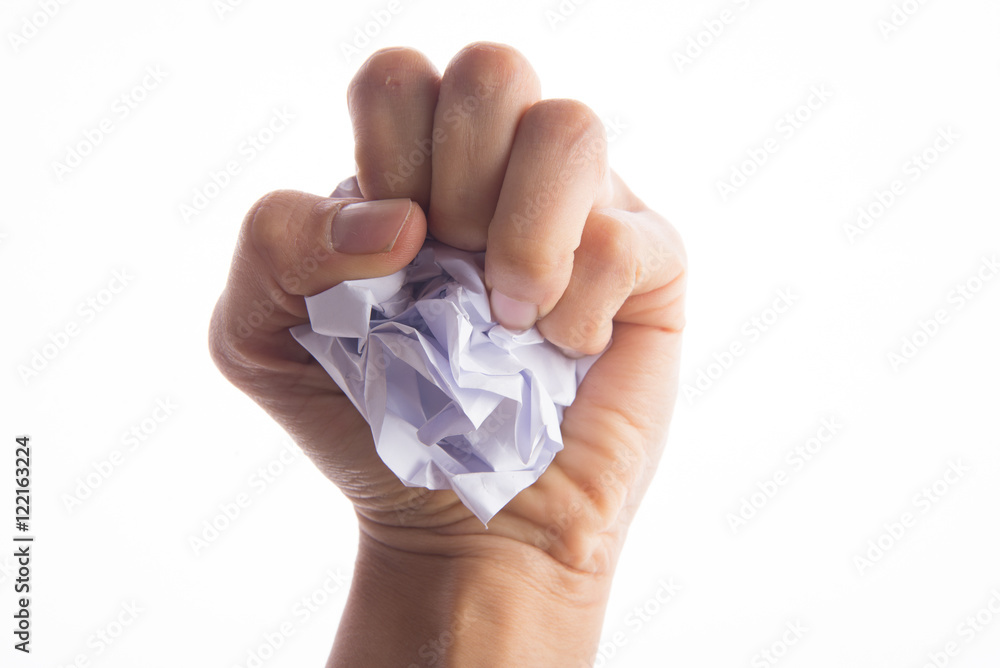 Hand's holding crumpled paper Stock Photo | Adobe Stock
