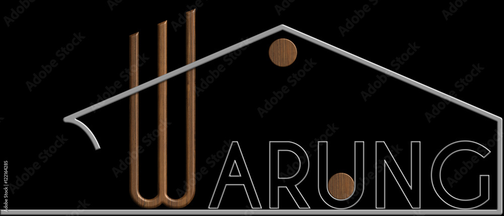 Warung con il simbolo edificio metallo e legno Stock Photo | Adobe Stock