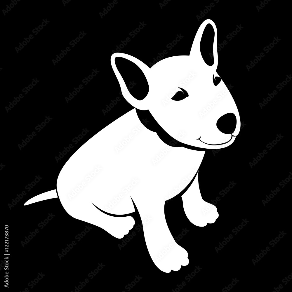 Bull Terrier puppy vector illustration style Flat Stock Vector | Adobe ...