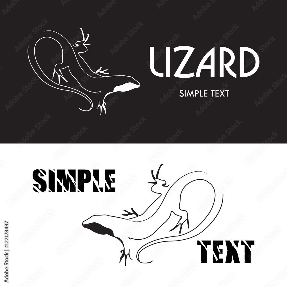 Vector logo lizard. Brand logo in the form of lizard. Lizard logo ...