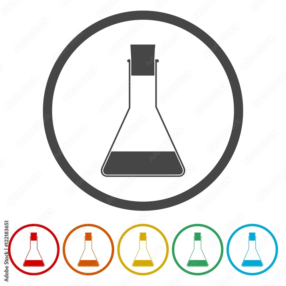 Closed laboratory glass test tube with liquid symbol sign simple icon ...