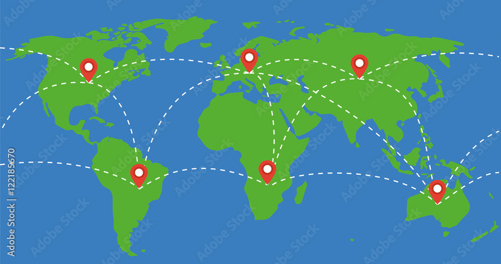 world map travel around the world concept illustration Stock Vector ...