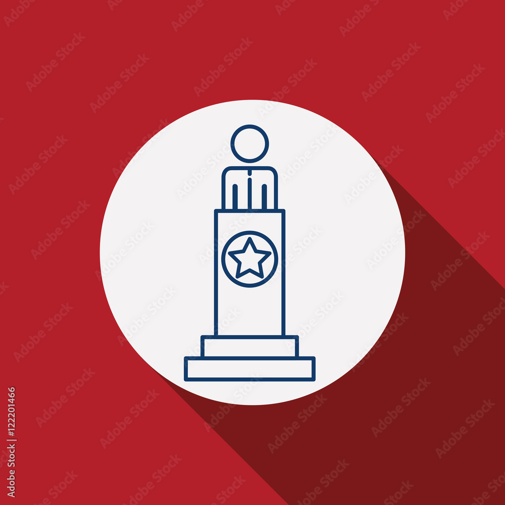 President icon. Vote election nation and government theme. Red ...