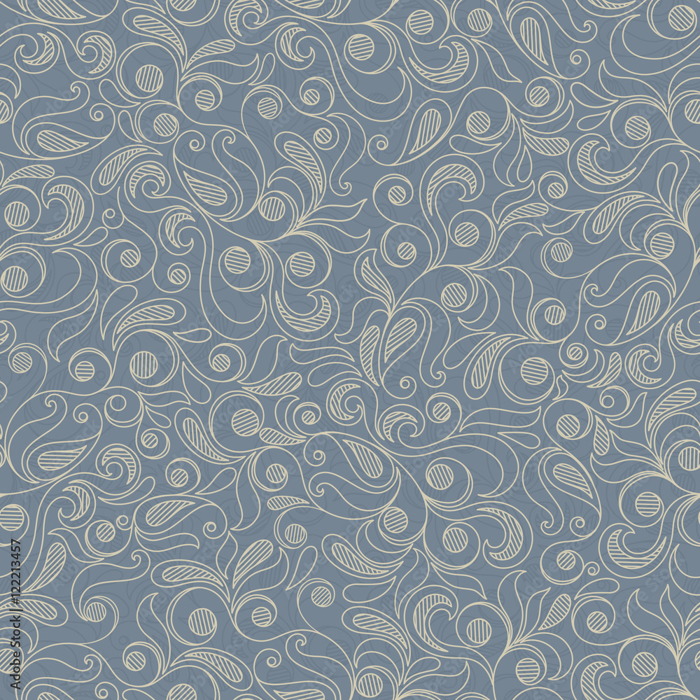Seamless background of blue color in the style of Damascus Stock Vector ...