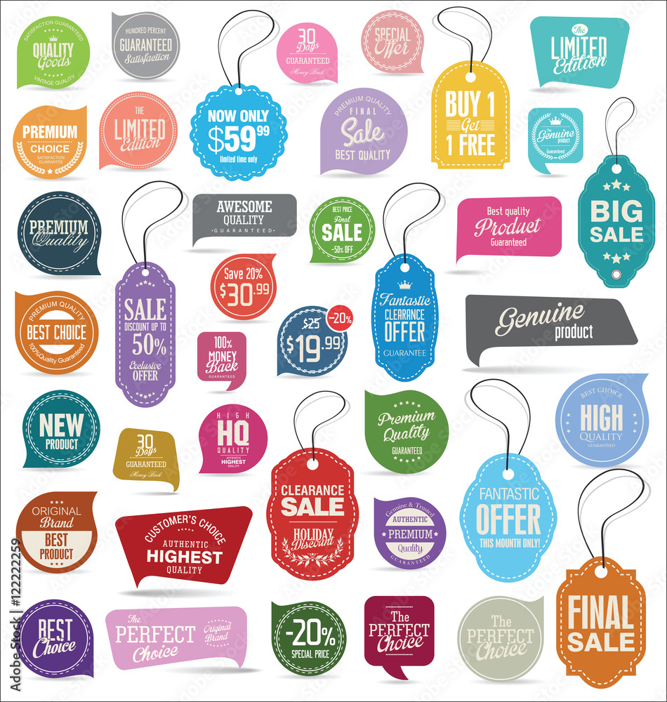 Modern tag and stickers collection Stock Vector | Adobe Stock