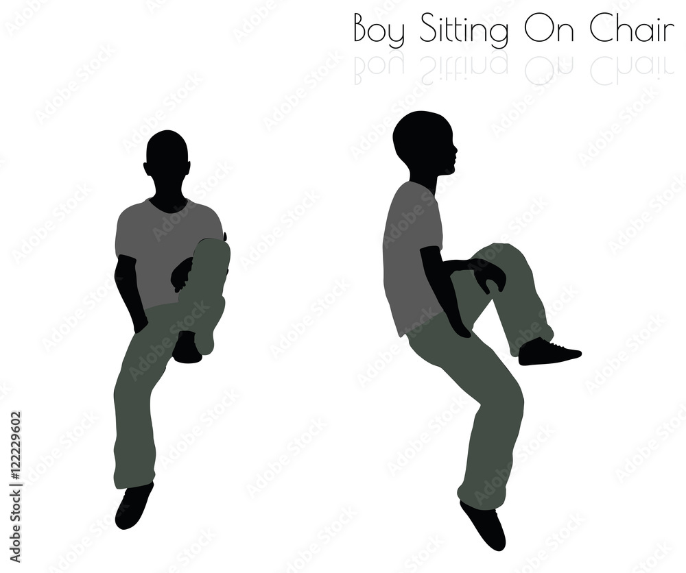 boy in Sitting pose on white background Stock Vector | Adobe Stock