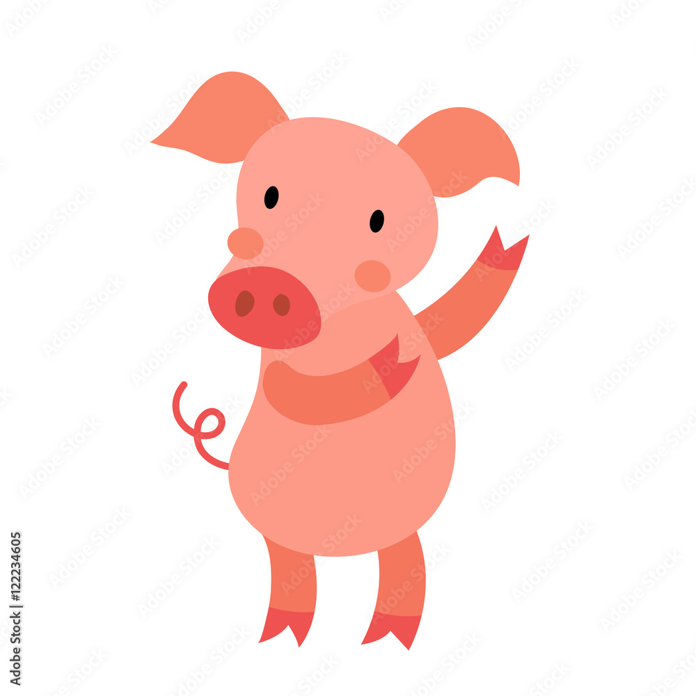 Dancing Pig animal cartoon character. Isolated on white background ...