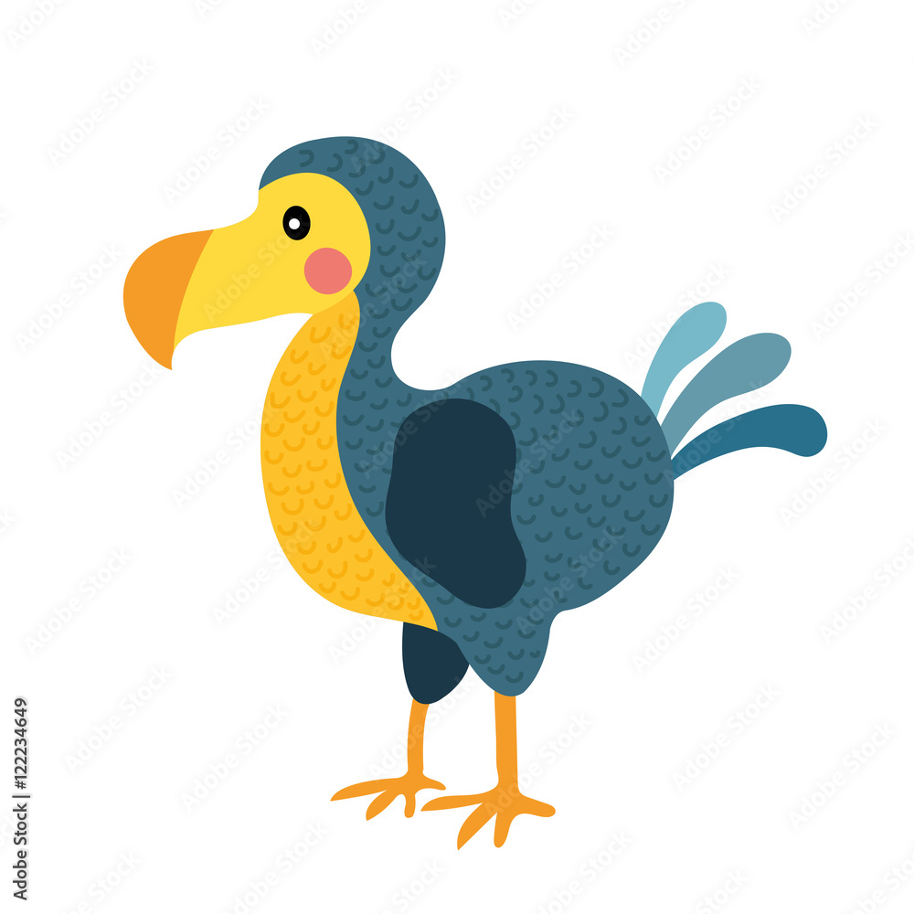 Dodo bird animal cartoon character. Isolated on white background ...