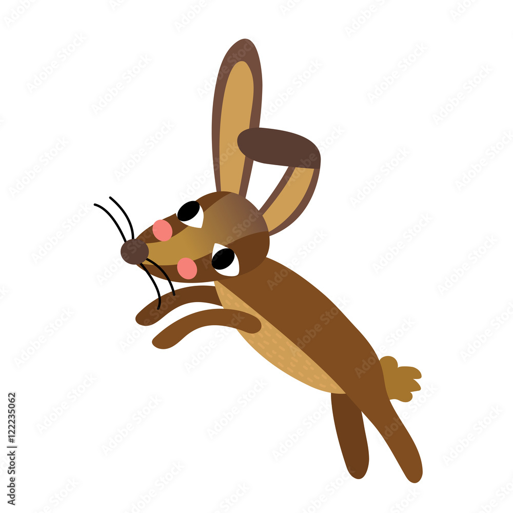 Jumping Hare animal cartoon character. Isolated on white background ...