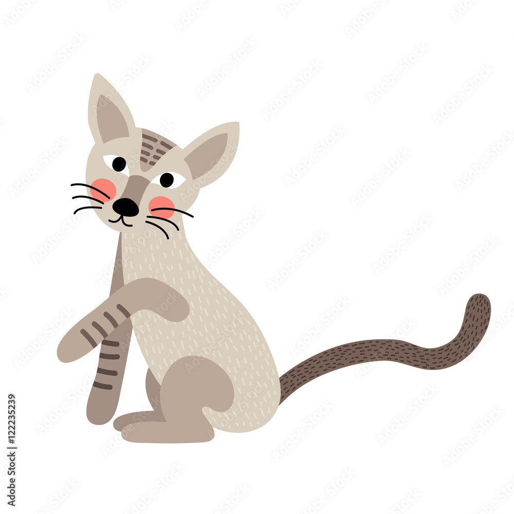 Vettoriale Stock Sitting Javanese cat animal cartoon character ...