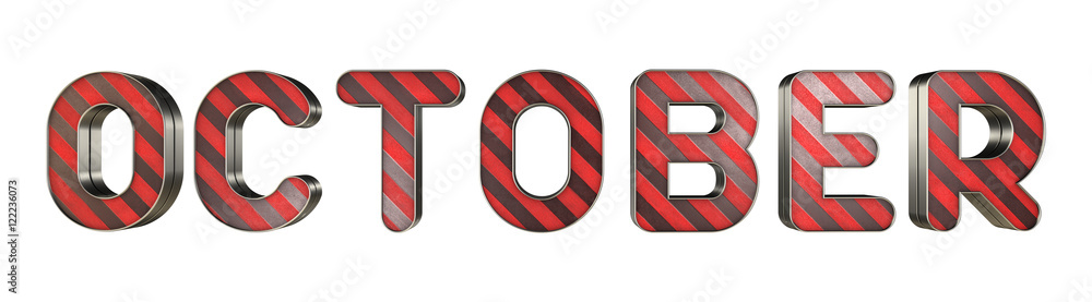 October glossy text on wide banner or calendar background Stock ...