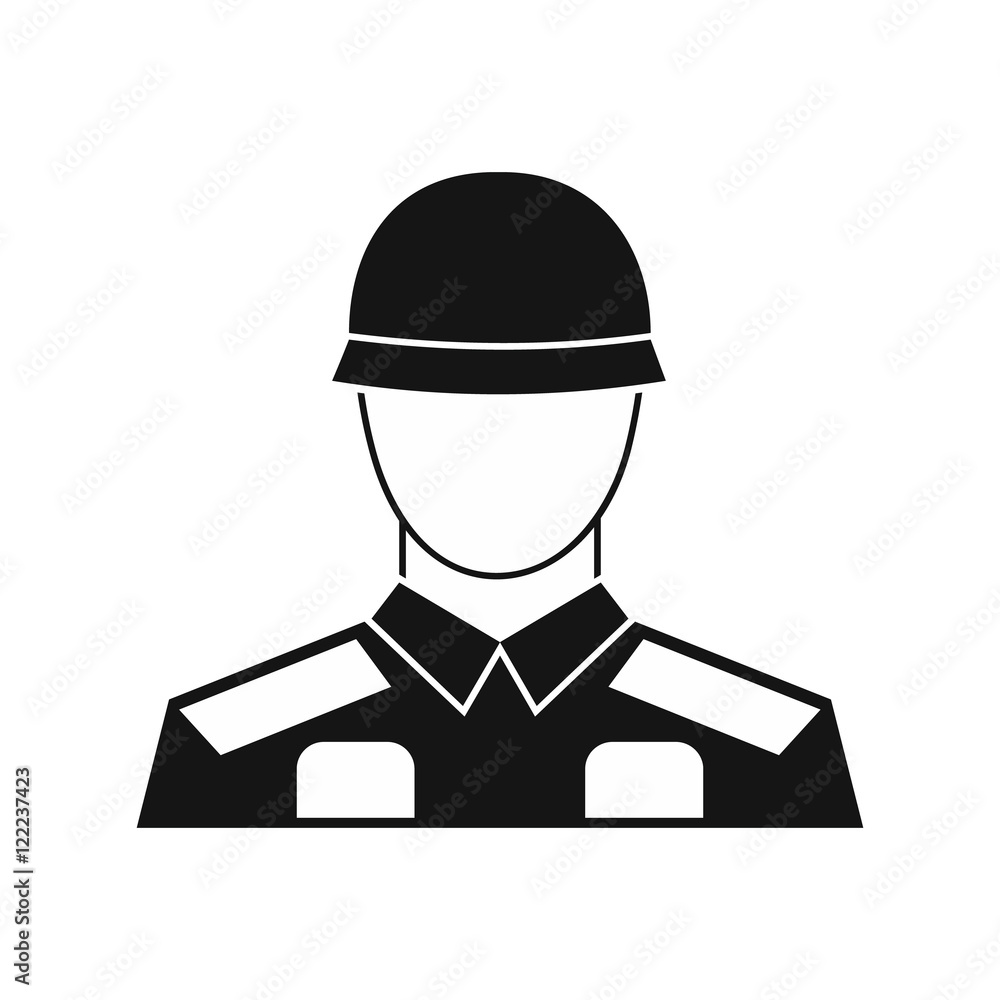 Soldier icon in simple style on a white background vector illustration ...
