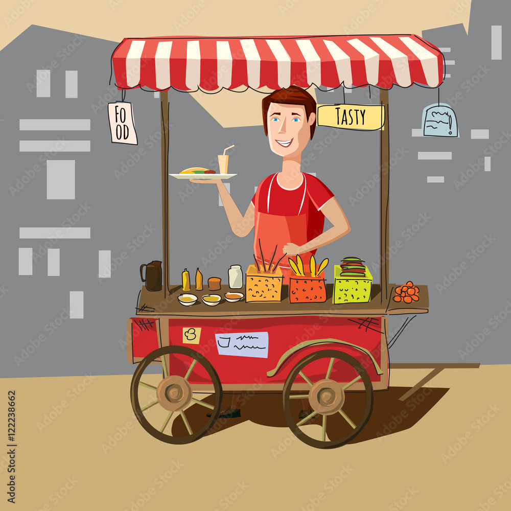 Street Vendor Vector
